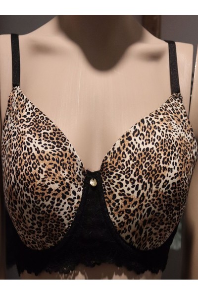 Kadın Leopar Desteksiz Boş Kap Sütyen