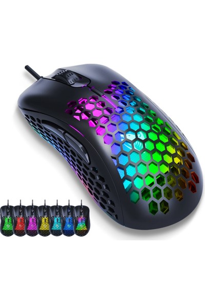 T-Wolf T-G540 Petek Tasarımlı Altı Kademeli Rgb Dpı Fare (Yurt Dışından) T-Wolf T-G540 Petek Tasarımlı Altı Kademeli Rgb Dpı Fare (Yurt Dışından)