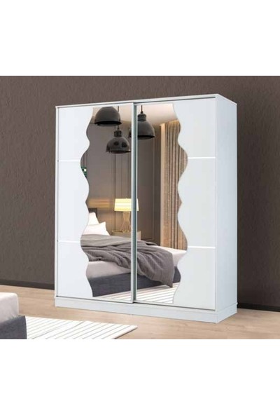 Viento Mobilya Çınar %100 Mdf Sürgülü Beyaz 181 x 212 Aynalı Gardırop Viento Mobilya Çınar %100 Mdf Sürgülü Beyaz 181 x 212 Aynalı Gardırop
