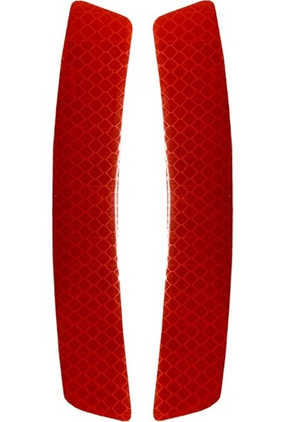 Techmaster Araç Araba Oto Tampon Reflektörü Kırmızı Sticker Yapıştıma 14.5x2.4 cm