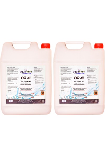 2 Adet Aquantum 20 kg (40 Kg) Hızlı Çöktürücü Sıvı - Liquid Flocculant 2 Adet Aquantum 20 kg (40 Kg) Hızlı Çöktürücü Sıvı - Liquid Flocculant