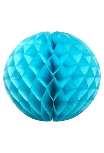 Tazador Açık Mavi Renk Petek Kağıt Süs Dekor Asma Süsleme 20 cm 1 Adet