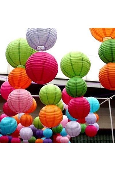 Tazador Japon Feneri Kağıt Süs 6 Adet Karışık Renk 30 cm