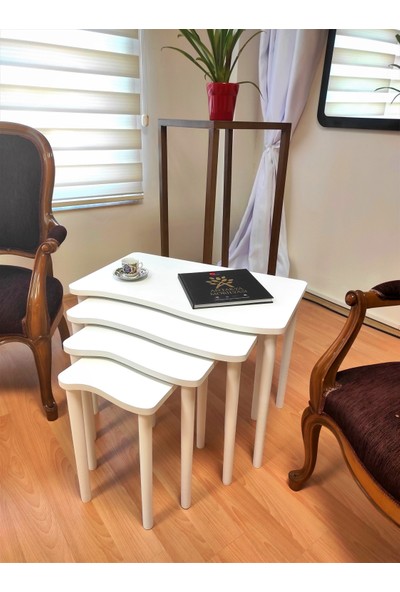 Antakya Mobilyası Antioch 4 Lü Zigon Sehpa Mdf Üst Tabla - Ağaç Malzeme Ayak Antakya Mobilyası Antioch 4 Lü Zigon Sehpa Mdf Üst Tabla - Ağaç Malzeme Ayak