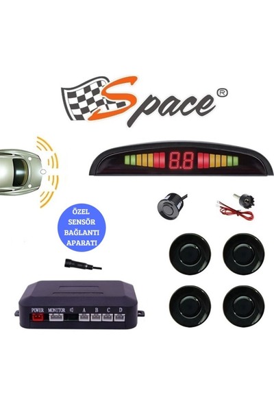 Space Dijital Göstergeli Ses Ikazlı Park Sensörü Siyah 22MM / GUPR24-S