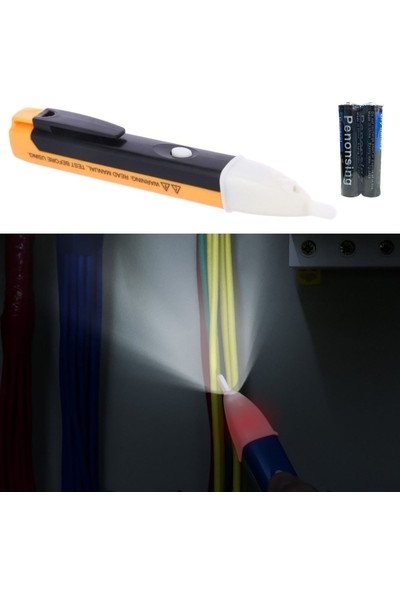 Naya Dedektörlü Temassız Işıklı Kablo Voltaj Test Elektrik Kaçak Dijital Kontrol Kalemi Cihazı Naya Dedektörlü Temassız Işıklı Kablo Voltaj Test Elektrik Kaçak Dijital Kontrol Kalemi Cihazı
