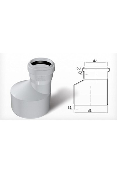 Fırat Dublex Pvc Atık Su Borusu Pimaş Redüksiyon 100 x 50 Mm. Fırat Dublex Pvc Atık Su Borusu Pimaş Redüksiyon 100 x 50 Mm.