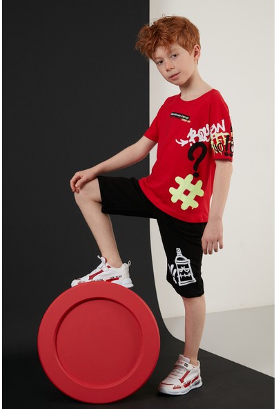 Lela % 100 Pamuk Baskılı Bisiklet Yaka 2'li Takım Erkek Çocuk Takım 59213418