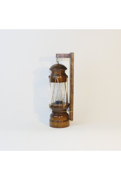 Sağlar El Sanatları Nostaljik Ahşap Abajur Gemici Feneri Eskitme