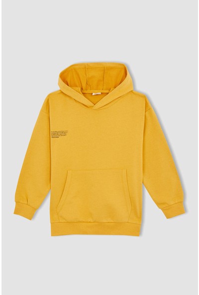 DeFacto Erkek Çocuk Oversize Fit Kapüşonlu Baskılı Sweatshirt W6859A622SP DeFacto Erkek Çocuk Oversize Fit Kapüşonlu Baskılı Sweatshirt W6859A622SP