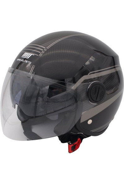 Mts 809A Siyah Gri Açık Kask