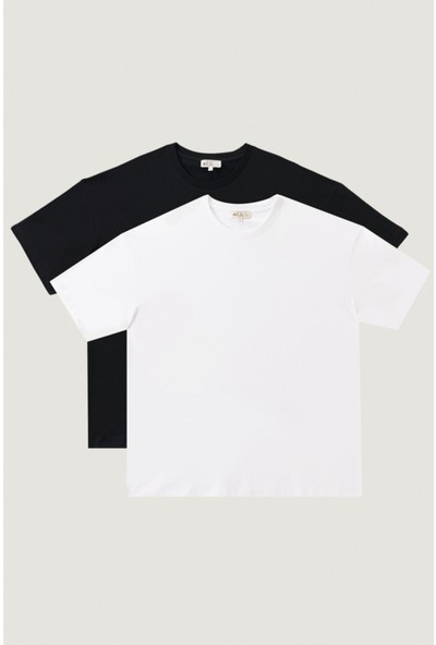 Oversize Bisiklet Yaka 2'li Tişört Paketi Oversize Bisiklet Yaka 2'li Tişört Paketi