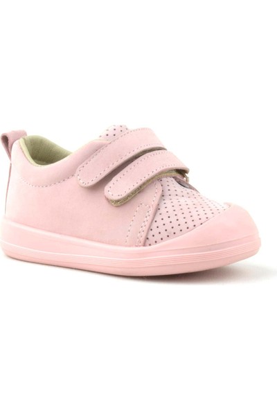 Rakerplus Hakiki Deri Pembe Cırtlı Anatomik Bebek Spor Ayakkabı Sneaker