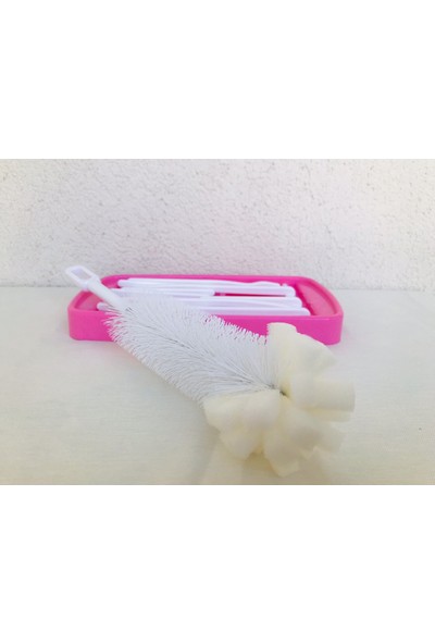 Reale Pembe Katlanabilir Pratik Biberon Kurutucu ve Temizleme Fırçası