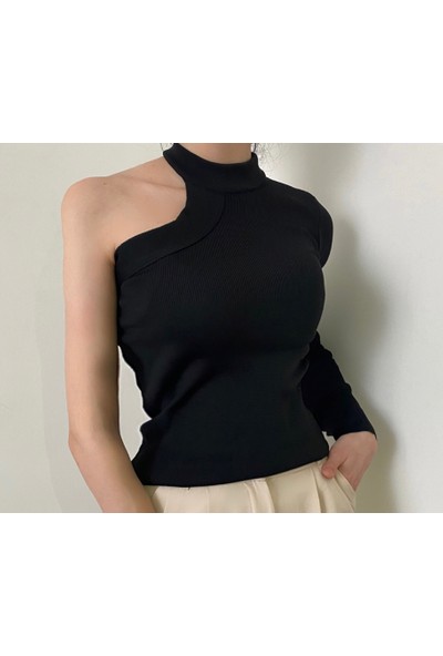 YesStyle Tek Kollu Triko Bluz