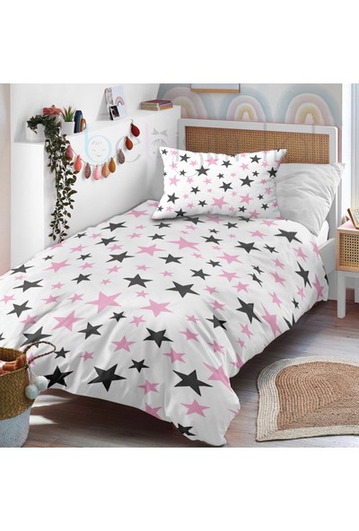 Bebişim Halı Taraftar Siyah Beyaz Desenli Tek Kişilik Bebek Çocuk Nevresim Takımı