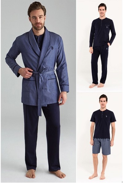 U.s. Polo Assn. 12000 5'li Çeyiz Damat Pijama Takımı Röpdöşambırlı U.s. Polo Assn. 12000 5'li Çeyiz Damat Pijama Takımı Röpdöşambırlı