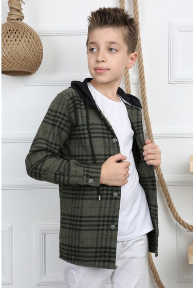 Zuez Kids Erkek Çocuk Kapşonlu Uzun Kol Oduncu Gömlek Zuez Kids Erkek Çocuk Kapşonlu Uzun Kol Oduncu Gömlek