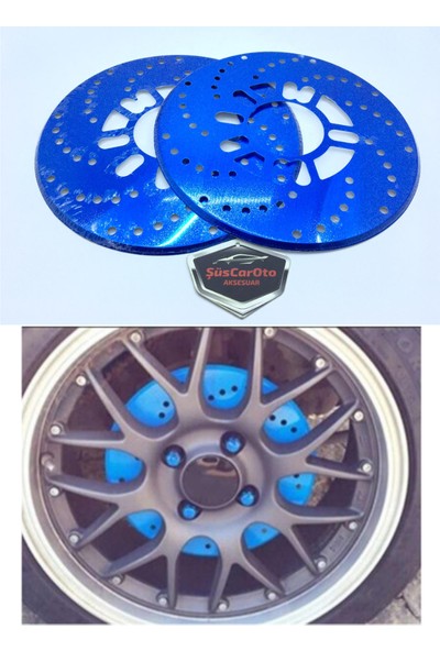 Şüscar Oto Üniversal Kampana Sacı Disk Sacı Disk Fırfırı 2'li Set 14'' ve Üzeri Mavi