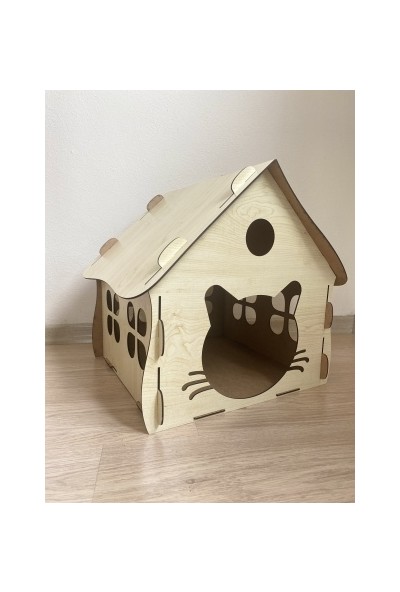Mini Tasarım Atölyem Dekoratif Ahşap Kedi Evi (Kedi Yuvası) Mini Tasarım Atölyem Dekoratif Ahşap Kedi Evi (Kedi Yuvası)