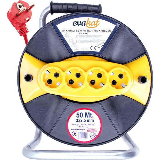 Evakat Sertifikalı Makaralı Uzatma Kablosu 3 x 2,5 50 mt Fiyatı