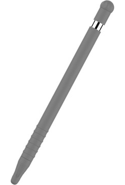 Kyver Apple Pencil 1. Nesil Uyumlu Silikon Koruma Kılıfı Gri
