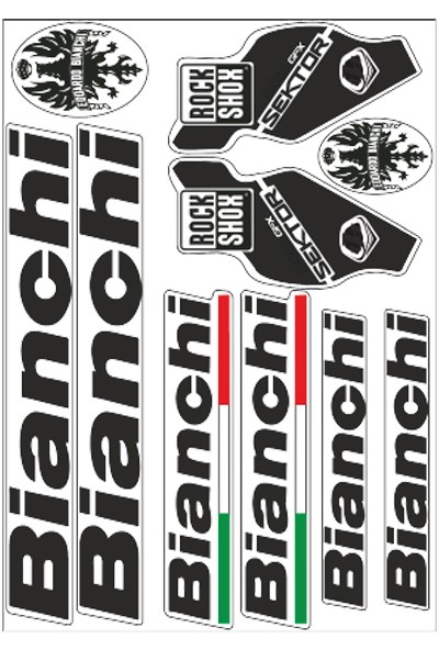 Bianchi Bisiklet Sticker Set Siyah Bianchi Bisiklet Sticker Set Siyah