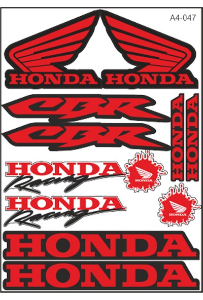 Honda Cbr Parçalı A4 Sticker