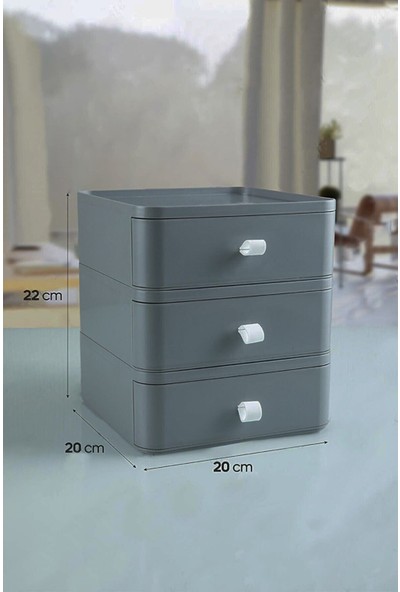 Tubi Home 3 Katlı Çekmeceli Kutu Masaüstü Organizer – Takı Aksesuar Makyaj Düzenleyici Tubi Home 3 Katlı Çekmeceli Kutu Masaüstü Organizer – Takı Aksesuar Makyaj Düzenleyici