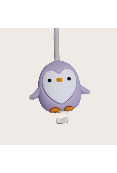 Bilişim Aksesuar Lila Penguen Şarj Kablo Koruyucusu
