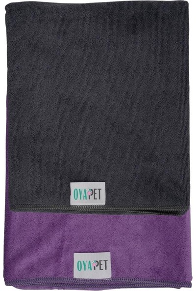 Oya Pet Köpek Kurulama Evcil Hayvan Pet Havlusu Gri - Mor 60 x 90 cm 2'li