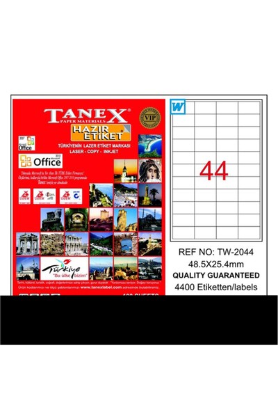 Tanex Laser Etiket 48,5X25,4 TW-2044 Tanex Laser Etiket 48,5X25,4 TW-2044