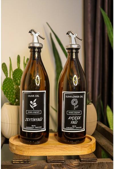 Sezy 2'li 500 ml Zeytinyağı ve Sıvı Yağ Şişesi Amber Cam Yağdanlık Sezy 2'li 500 ml Zeytinyağı ve Sıvı Yağ Şişesi Amber Cam Yağdanlık