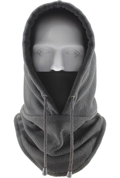 Homyl Termal Polar Balaclava Eşarp Kayak Yüz Maskesi Boyun Isıtıcı Snood Hood Hat Gri (Yurt Dışından)