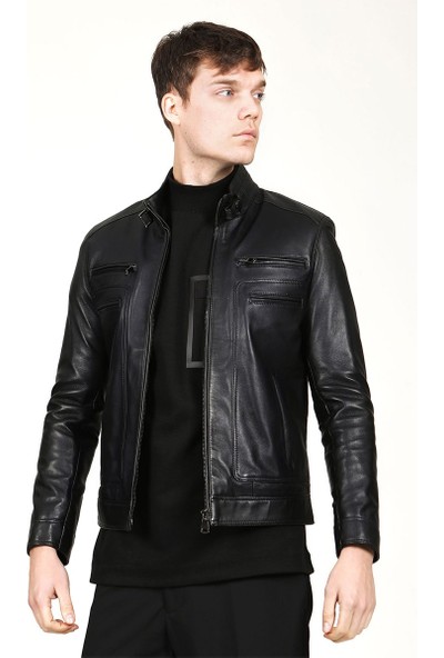 Dericlub 1084 Siyah Erkek Deri Mont Dericlub 1084 Siyah Erkek Deri Mont