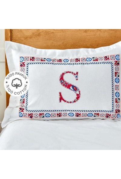 Karaca Home Letra Kırmızı Pamuk S Harfi Yastık Kılıfı