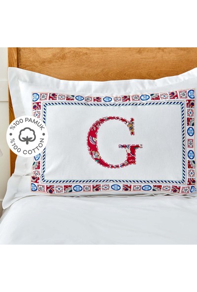 Karaca Home Letra Kırmızı Pamuk G Harfi Yastık Kılıfı