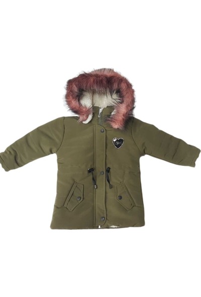 Selen Bebe Kız Çocuk Şişme Çıkarılabilen Kürklü Kapüşonlu Su Geçirmez Mont