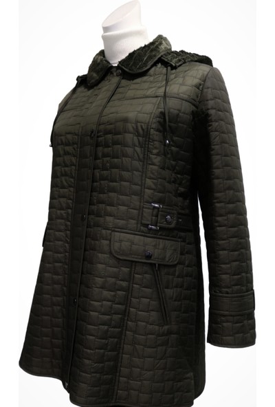 Mi Pret-A Porter Mi Kapşonlu Kapitone Kaban 78501 - Haki Mi Pret-A Porter Mi Kapşonlu Kapitone Kaban 78501 - Haki