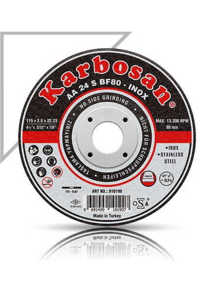 Karbosan Metal Kesici Disk 115X1X22 mm Inox 25 Adet