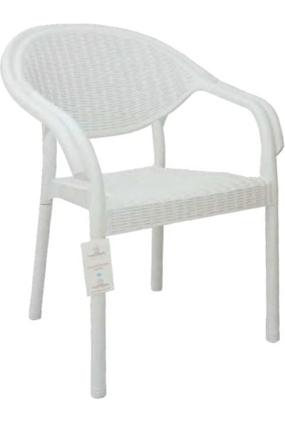 Sadık Plastik Atlantis Plastik Bambu Rattan Sandalye Beyaz Sadık Plastik Atlantis Plastik Bambu Rattan Sandalye Beyaz