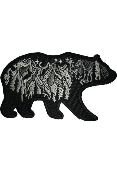 Sim Nakış Ayı Ayıcık Nakış Işleme Arma Patch Peç 11X6.5 cm