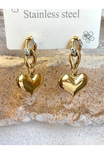 Misto Çelik Kalp Küpe