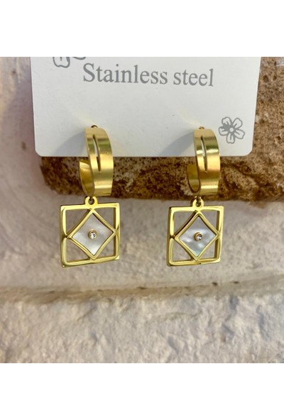 Misto Çelik Kare Küpe