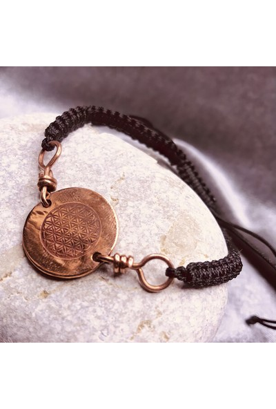 By Primarima Yaşam Çiçeği Bakır Bileklik - Saf Bakır