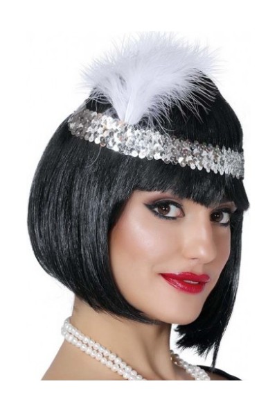 Tazador Gümüş Renk Tüylü Çarliston Saç Bandı Kafa Bandı Tazador Gümüş Renk Tüylü Çarliston Saç Bandı Kafa Bandı