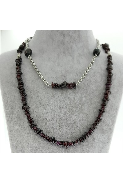 Tonstyle TS001016 - Doğal Garnet Taşlı D.taş + P.çelik El Işi/tasarım Kadın Kolye 88 cm Tonstyle TS001016 - Doğal Garnet Taşlı D.taş + P.çelik El Işi/tasarım Kadın Kolye 88 cm