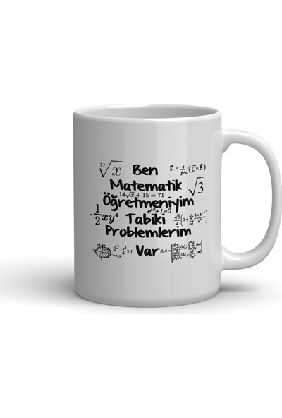 Nacarlar Matematik Öğretmenine Özel Baskılı Porselen Kupa Bardak