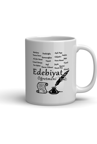 Nacarlar Edebiyat Öğretmenine Özel Baskılı Porselen Kupa Bardak