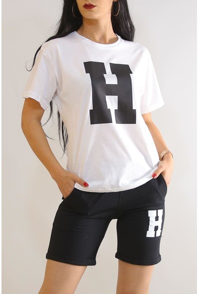 Otantik Harf Baskı Şortlu Takım Laciverth - 1367.1250.